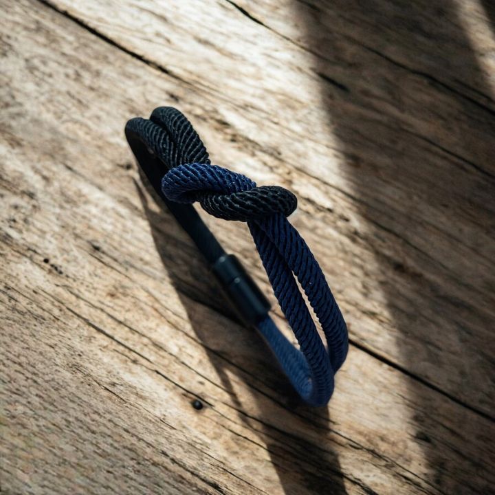 Black And Blue Rope Bracelet – The Nook Tenby