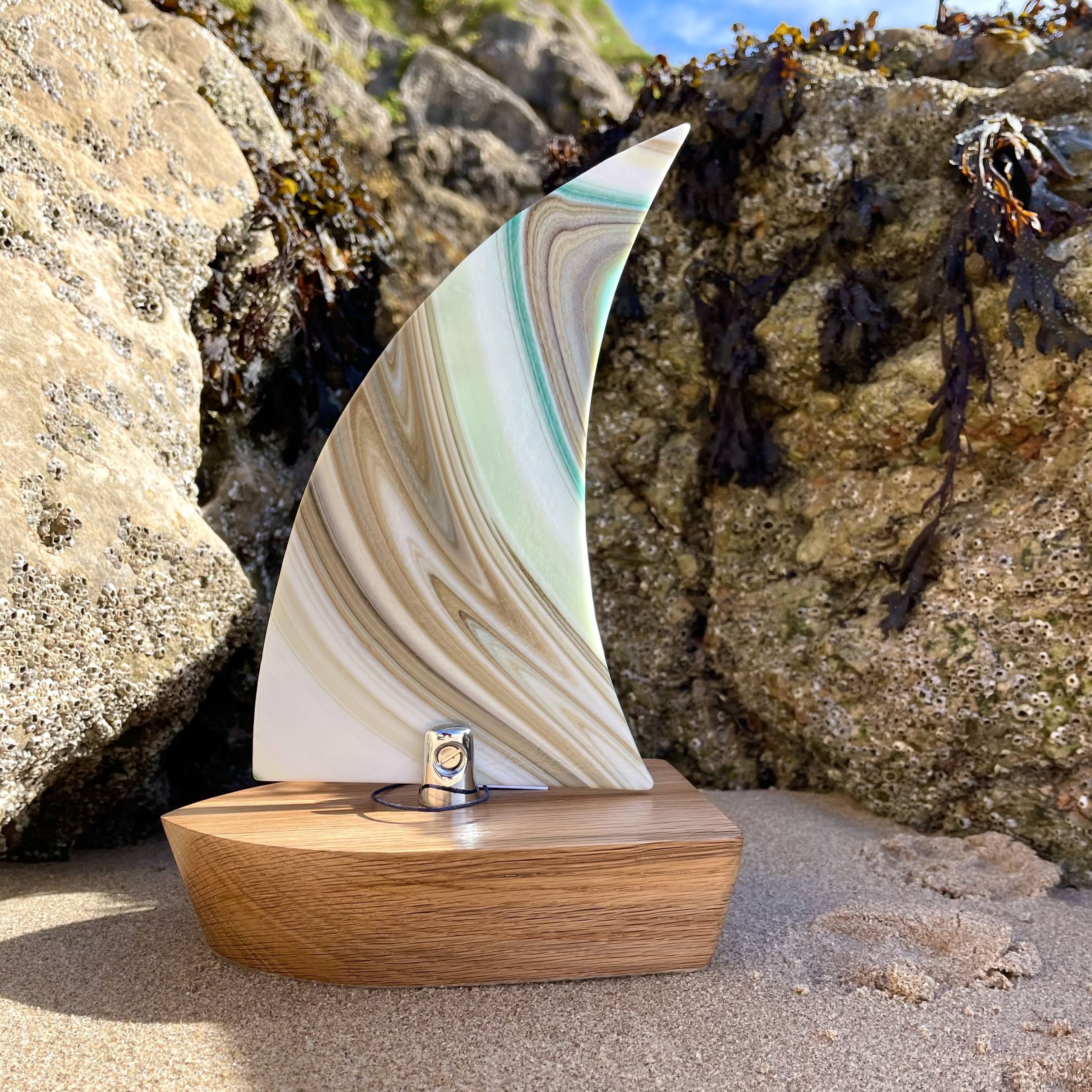 Turquoise Glass Boats – The Nook Tenby